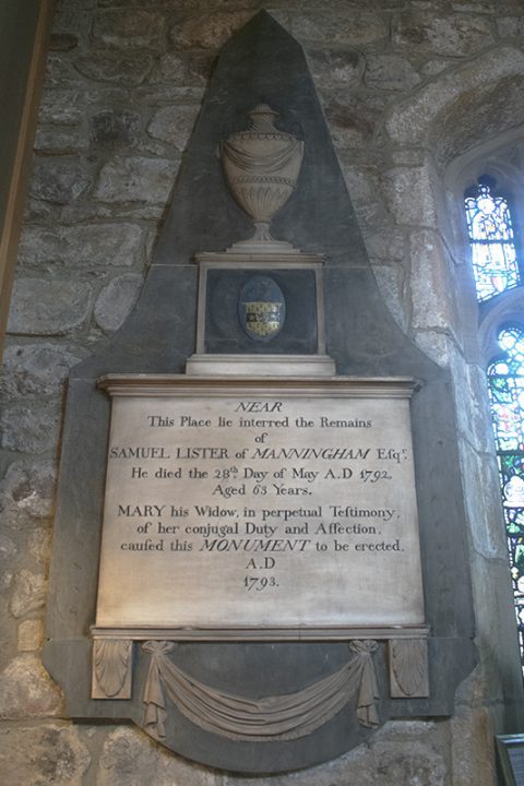 Memorial A8: Samuel Lister - Bradford Cathedral