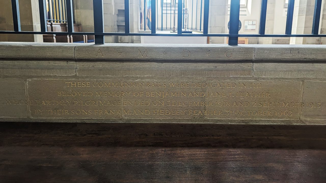 Memorial D3: Benjamin and Jane T. Feather - Bradford Cathedral